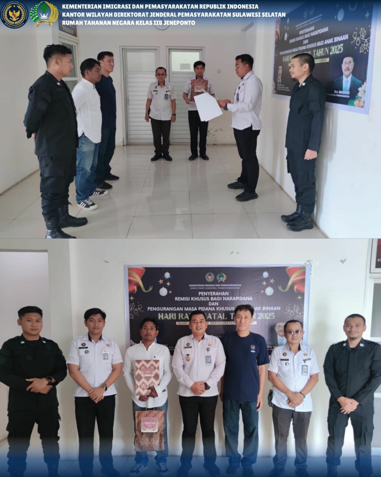 Rutan Jeneponto Berikan Remisi Khusus Natal 2025 kepada Warga Binaan ...